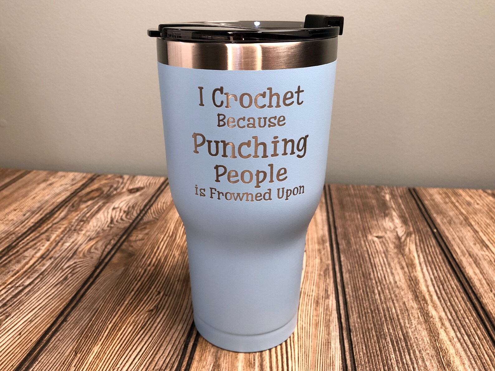I Crochet Because Punching People is Frowned Upon Laser - Etsy