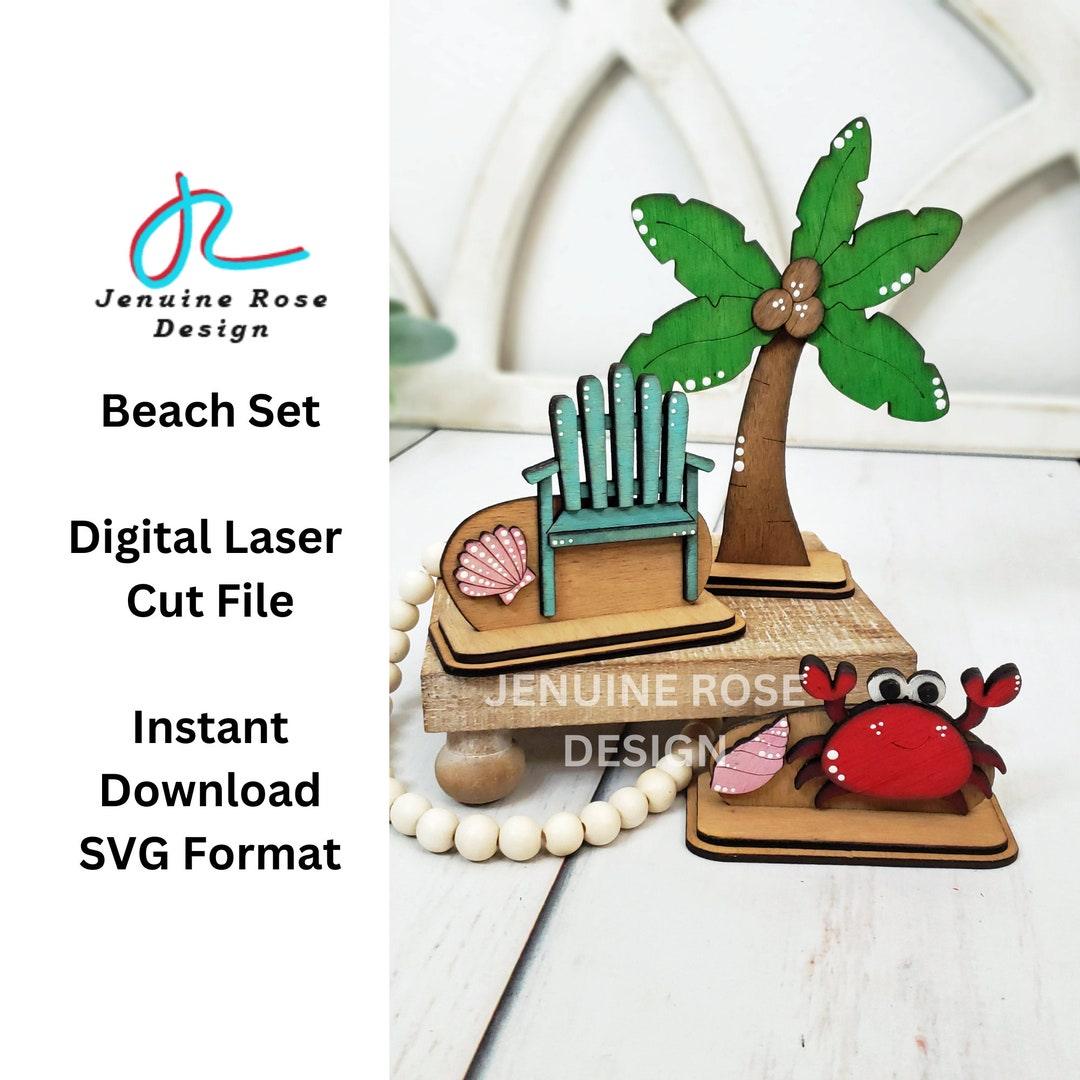 Beach Laser Cut File Bundle, SVG for Laser Cutter or Glowforge ...