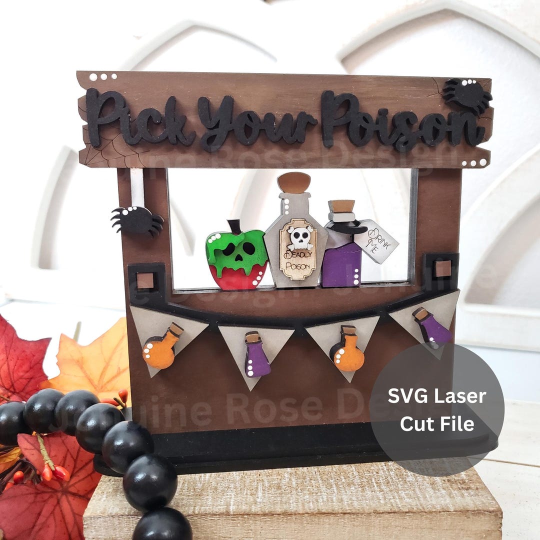 Pick Your Poison Market Stand SVG Laser Cut File for Glowforge or Laser ...
