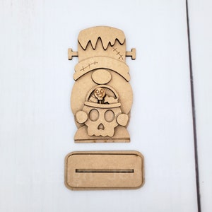 DIY Kit: Frankenstein Gnome Couple, Unfinished and Unassembled Wooden ...