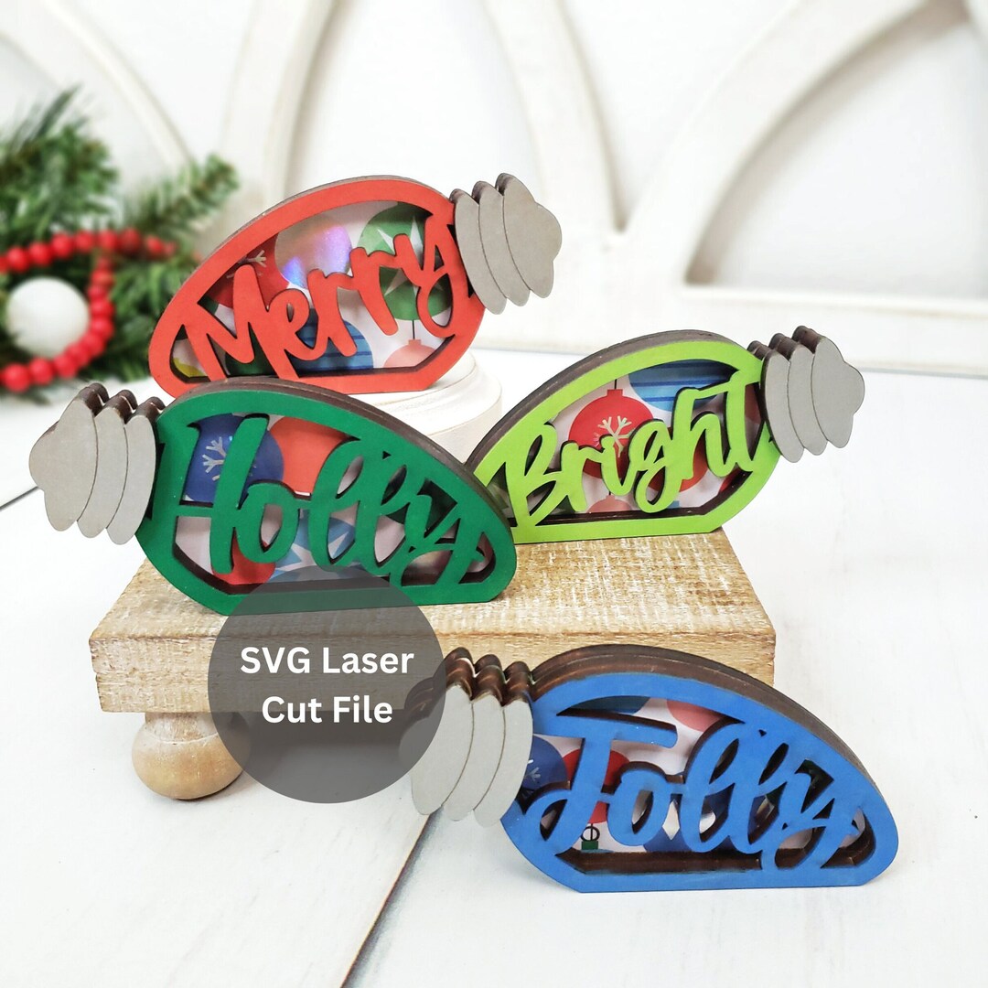 Christmas Light Bulbs SVG Laser Cut File Bundle for Laser Cutter or ...