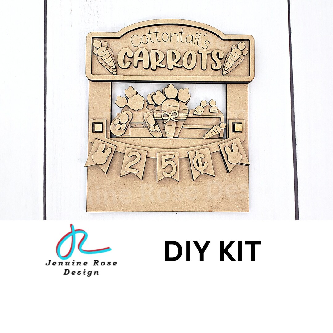 DIY Kit: Carrot Stand, Unfinished Wooden Interchangeable Market Shop ...