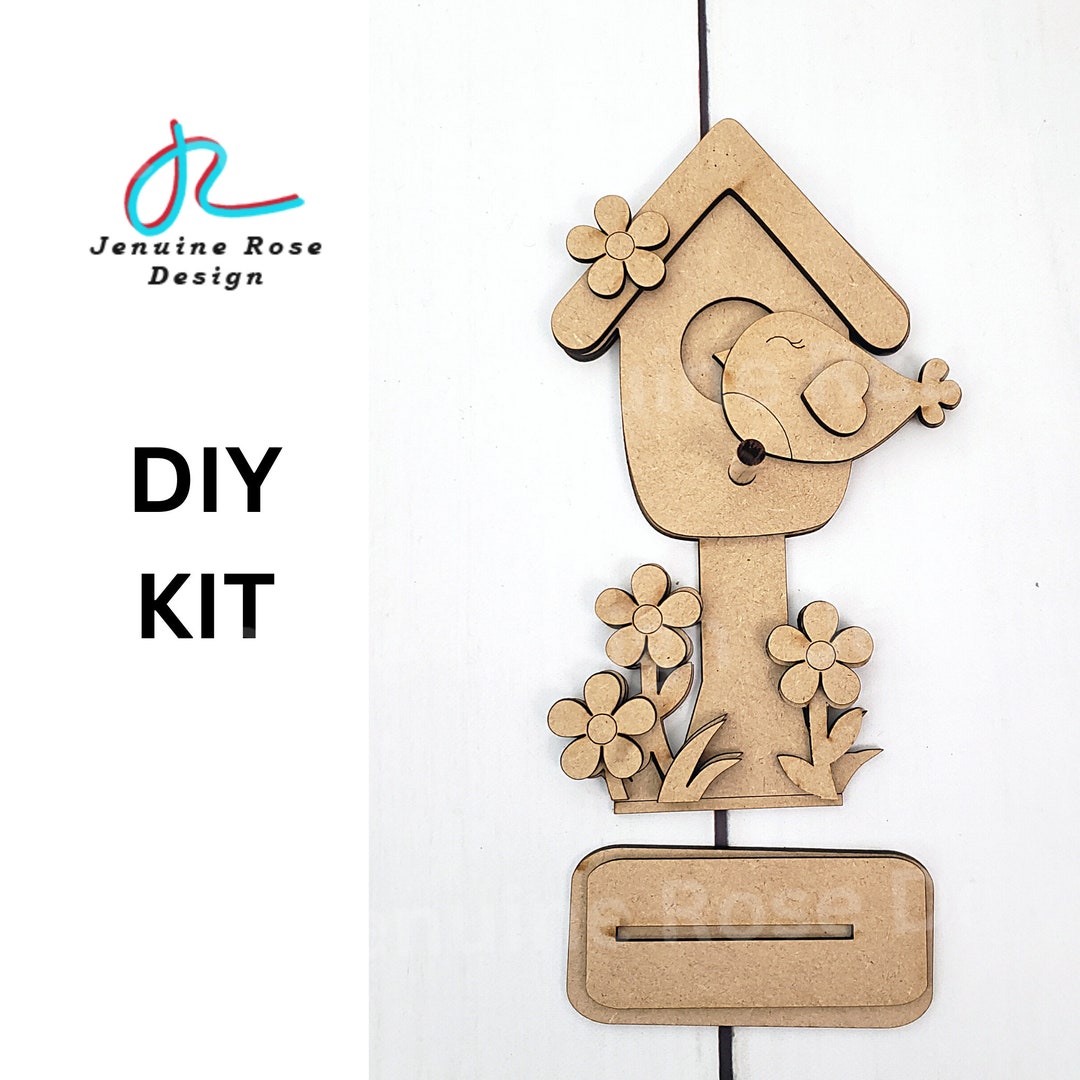 Spring Birdhouse DIY KIT, Unassembled and Unfinished Wooden Birdhouse ...