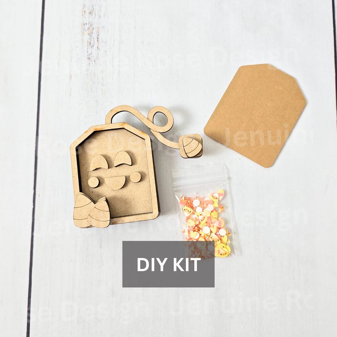 Candy Corn Tea Bag Shaker DIY Kit, Unassembled & Unfinished Wooden ...