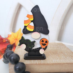 Mini Halloween Gnome DIY Kit, Unfinished Wood Candy Corn Gnome With ...
