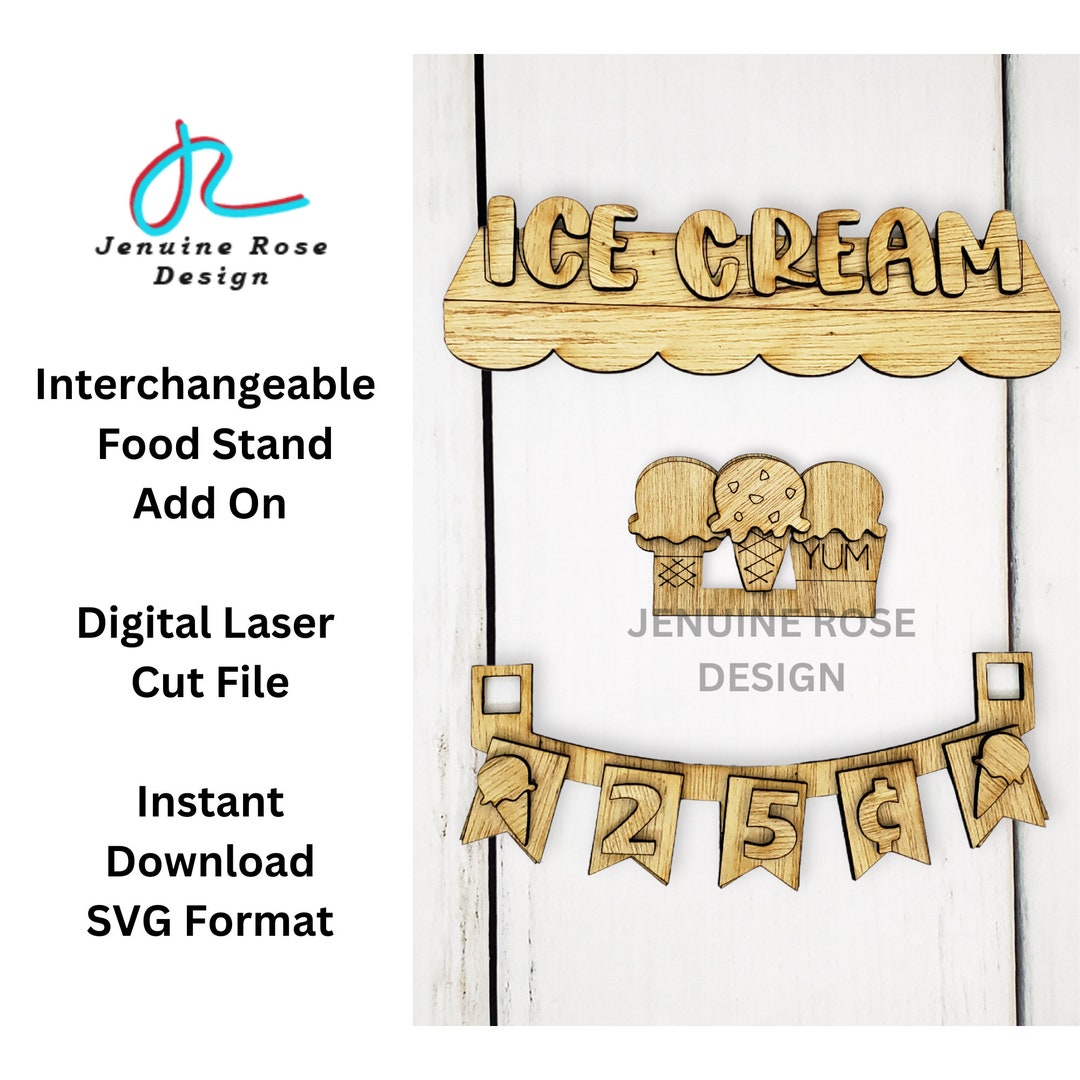 Addon Ice Cream Stand SVG Laser Cut Files for Laser Cutter or - Etsy
