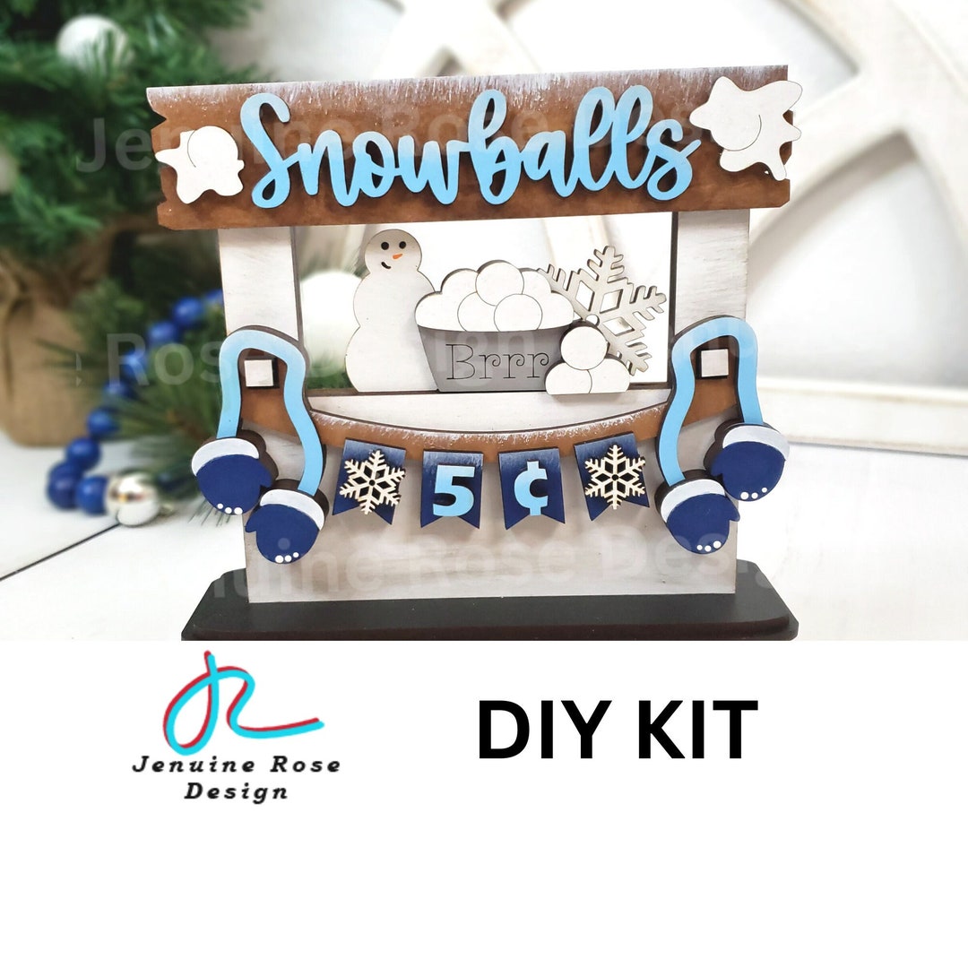 Snowballs Stand DIY Kit, Unfinished Wooden Interchangeable Stand for ...