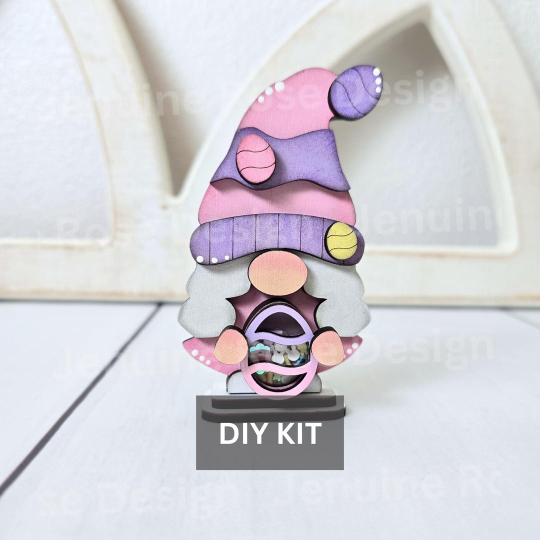 Easter Egg Shaker Gnome DIY Kit, Unassembled and Unfinished Wooden 4 ...