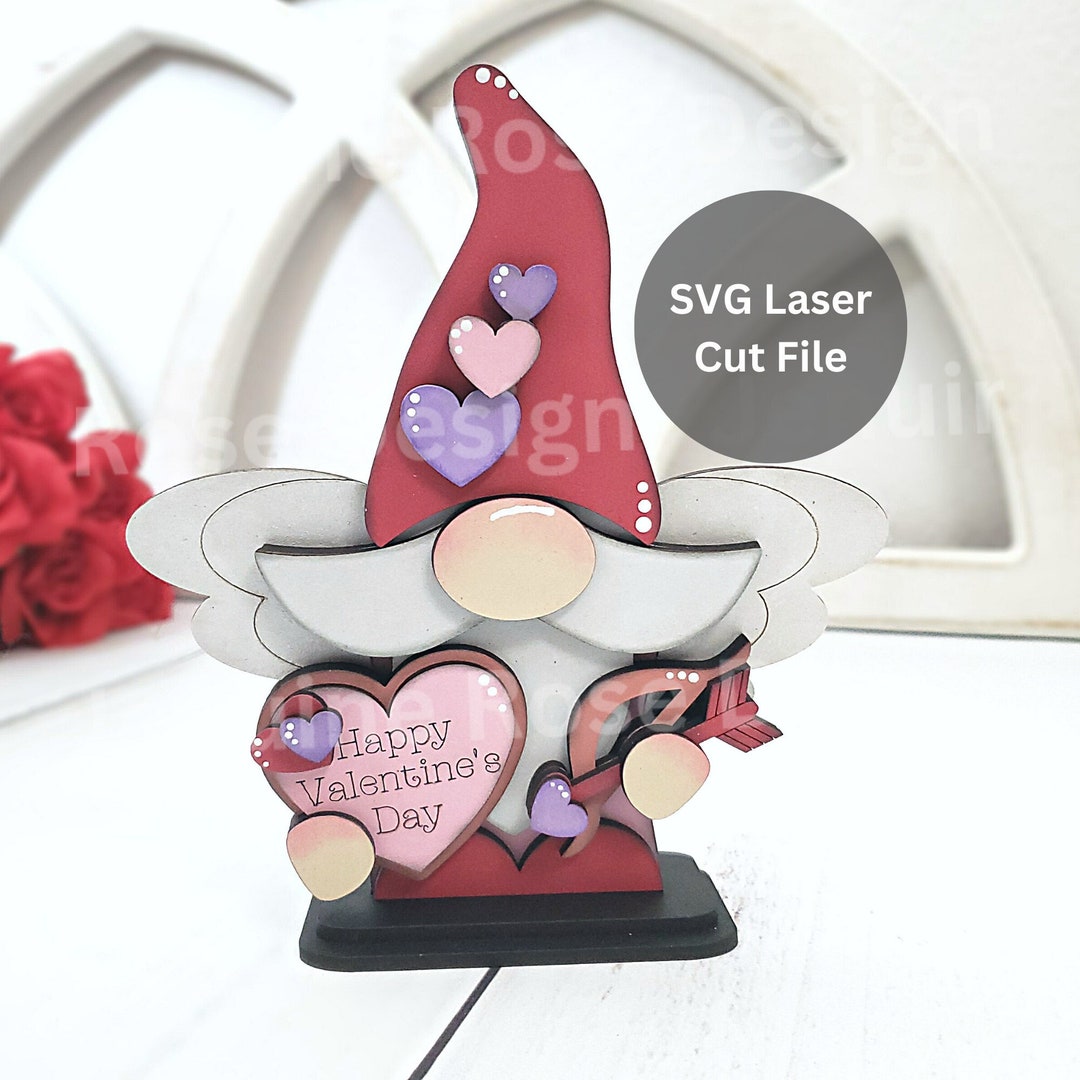 Cupid Gnome SVG Laser Cut File for Laser Cutter or Glowforge, Happy ...