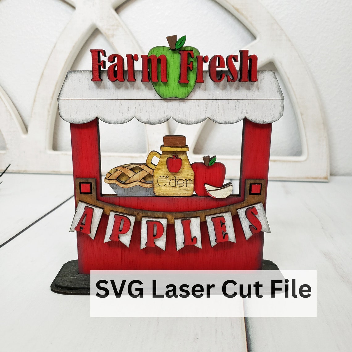 Apple Fruit Stand SVG Laser Cut Files for Laser Cutter or Glowforge ...
