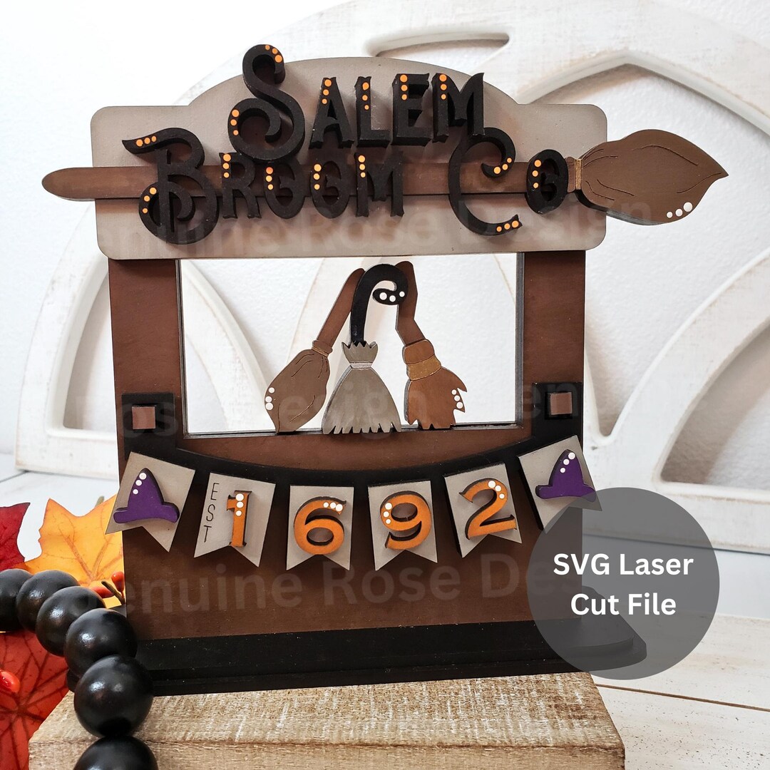 Witch Broom Stand SVG Laser Cut File for Glowforge or Laser Cutter ...