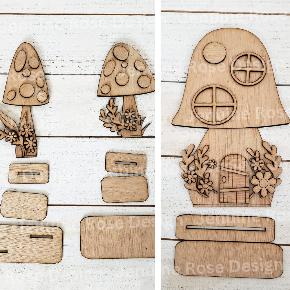 Mushrooms SVG Laser Cut Files Bundle for Laser Cutter or Glowforge, DIY ...