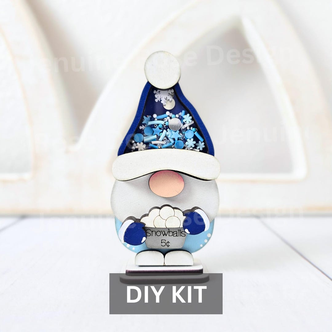 Snowballs Shaker Gnome DIY Kit, Unfinished Wooden Mini Gnome Shelf ...