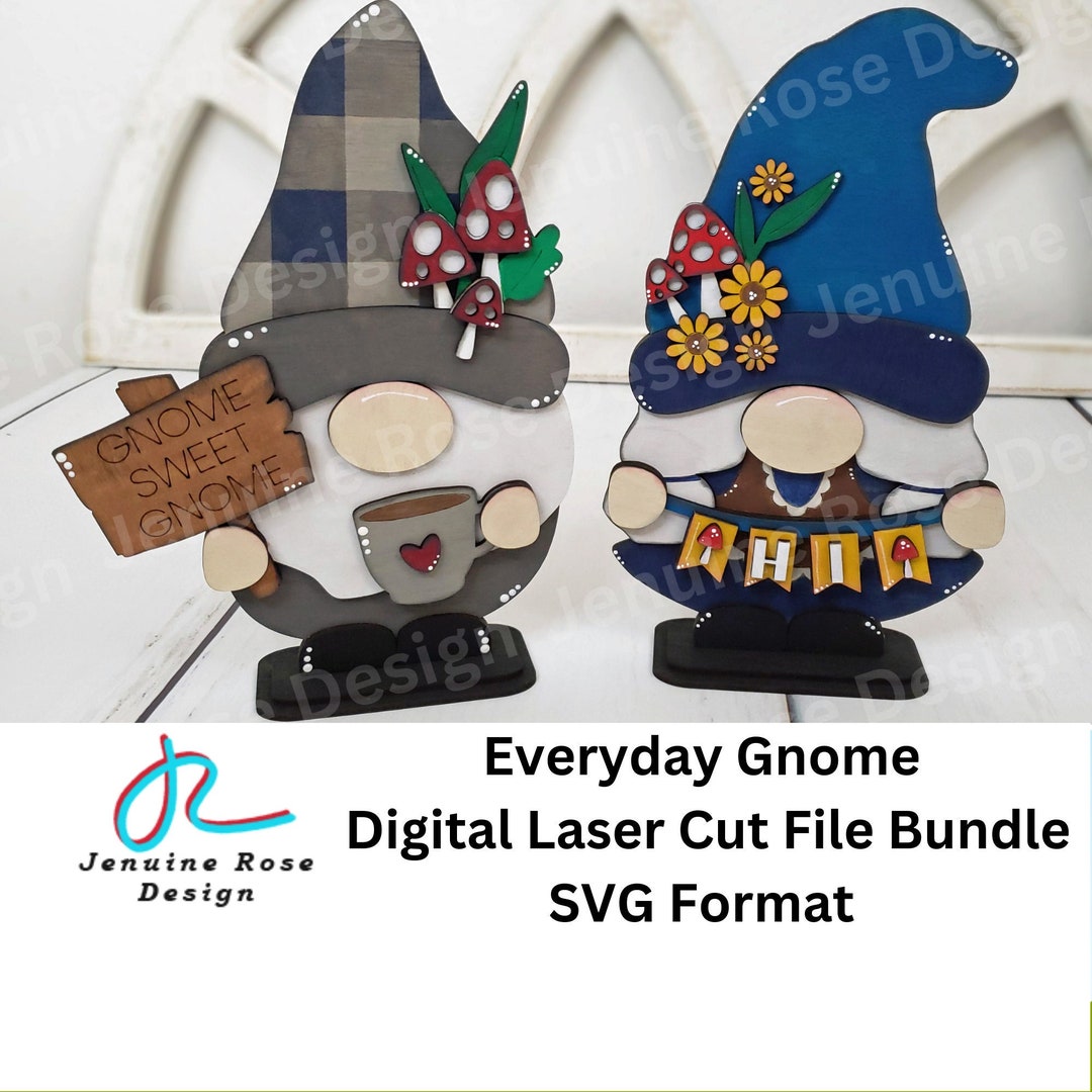 SVG Everyday Gnomes Laser Cut File Bundle for Laser Cutter or Glowforge ...