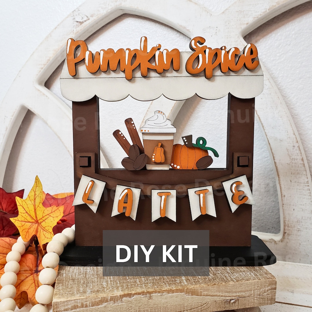DIY Kit: Pumpkin Spice Latte Interchangeable Market Stand, Unfinished ...