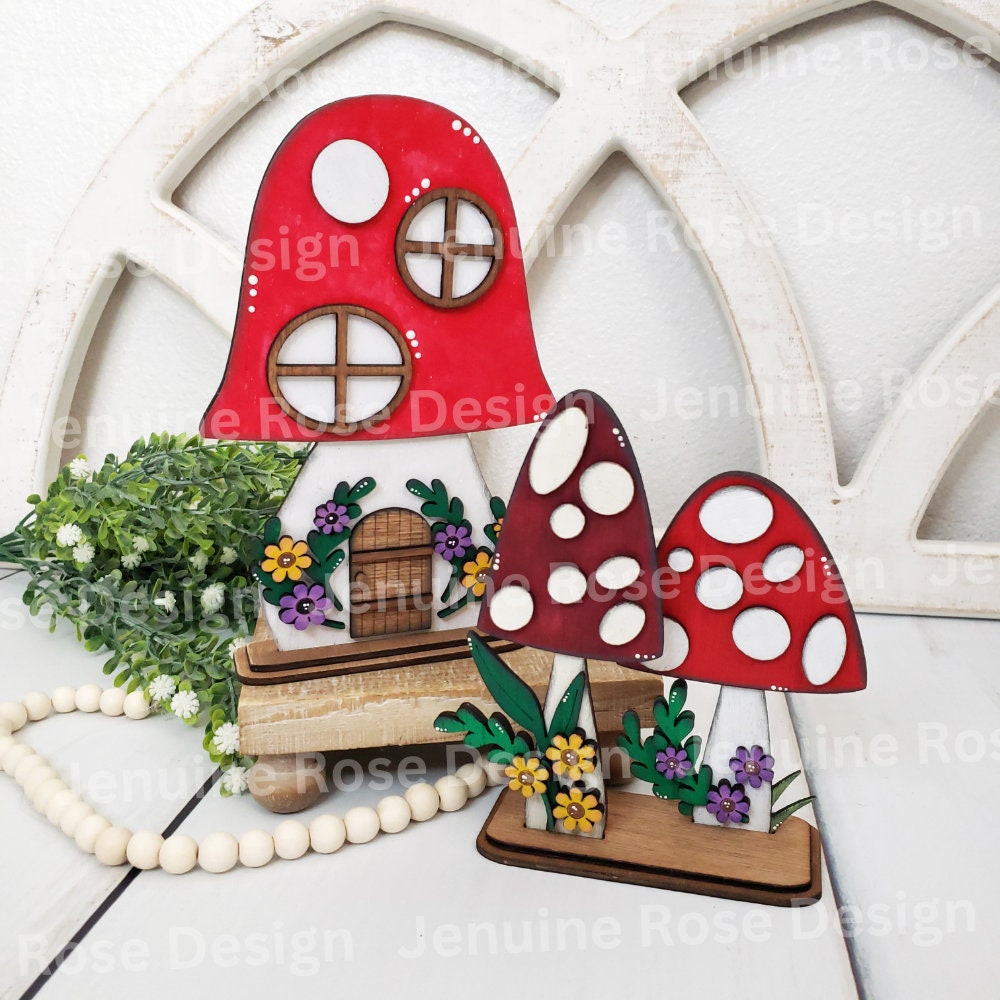 Mushrooms SVG Laser Cut Files Bundle for Laser Cutter or Glowforge, DIY ...