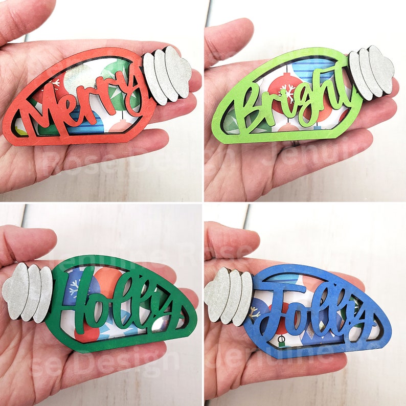 Christmas Light Bulbs SVG Laser Cut File Bundle for Laser Cutter or ...