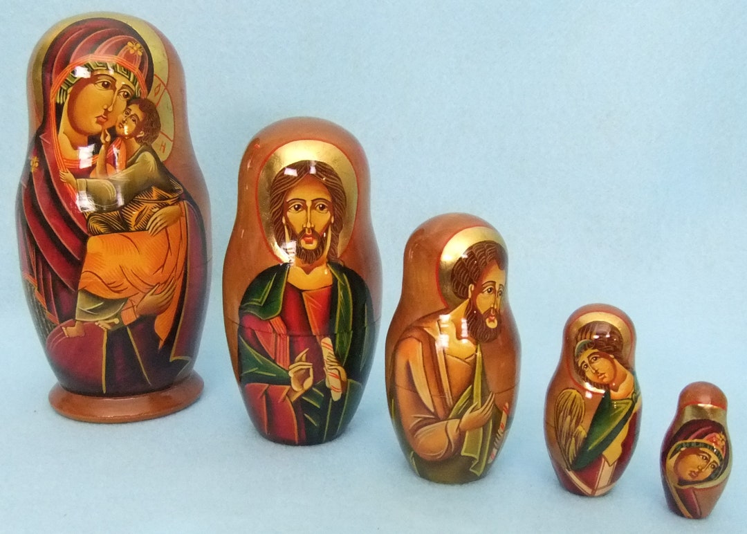 Russian Matryoshka Nesting Dolls Religious Gold Leaf - Etsy