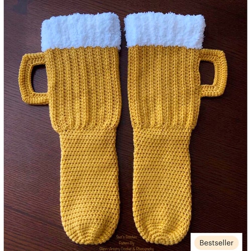Crochet Beer Sock PATTERN Beer Stein Beer Mug Slippers - Etsy