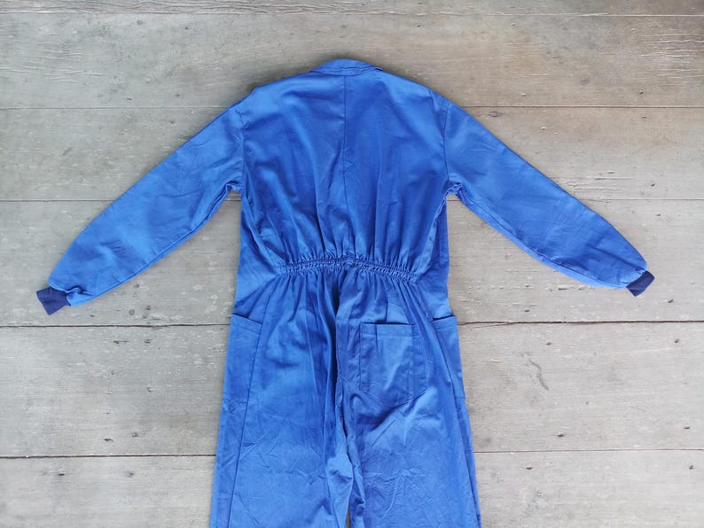 Vintage ITUZZI Worker Coveralls M: European Blue Cotton Jumpsuit - Etsy