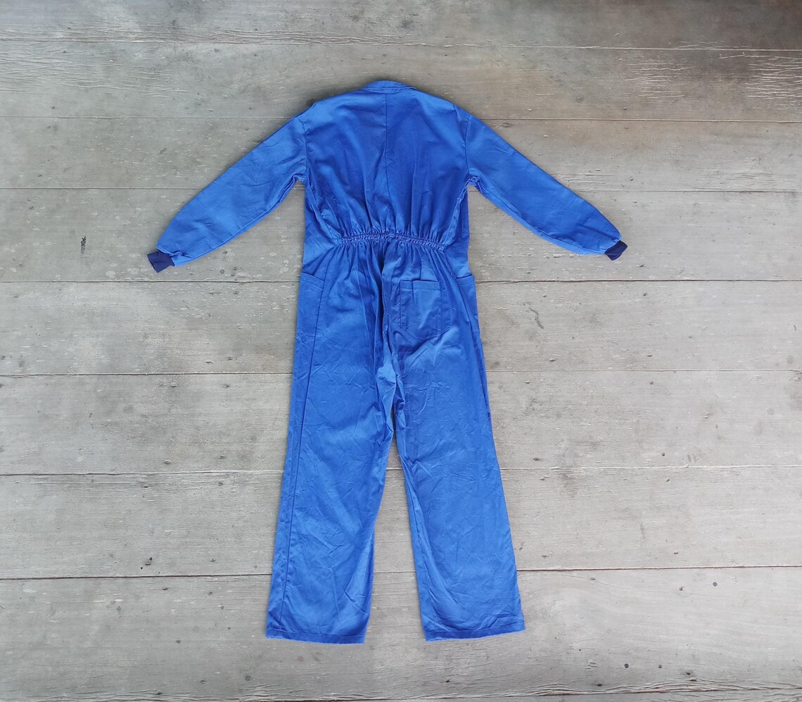 Vintage ITUZZI Worker Coveralls M: European Blue Cotton Jumpsuit - Etsy