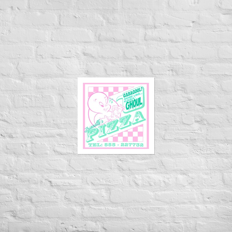 Casper the Friendly Ghost Pizza Poster - Etsy