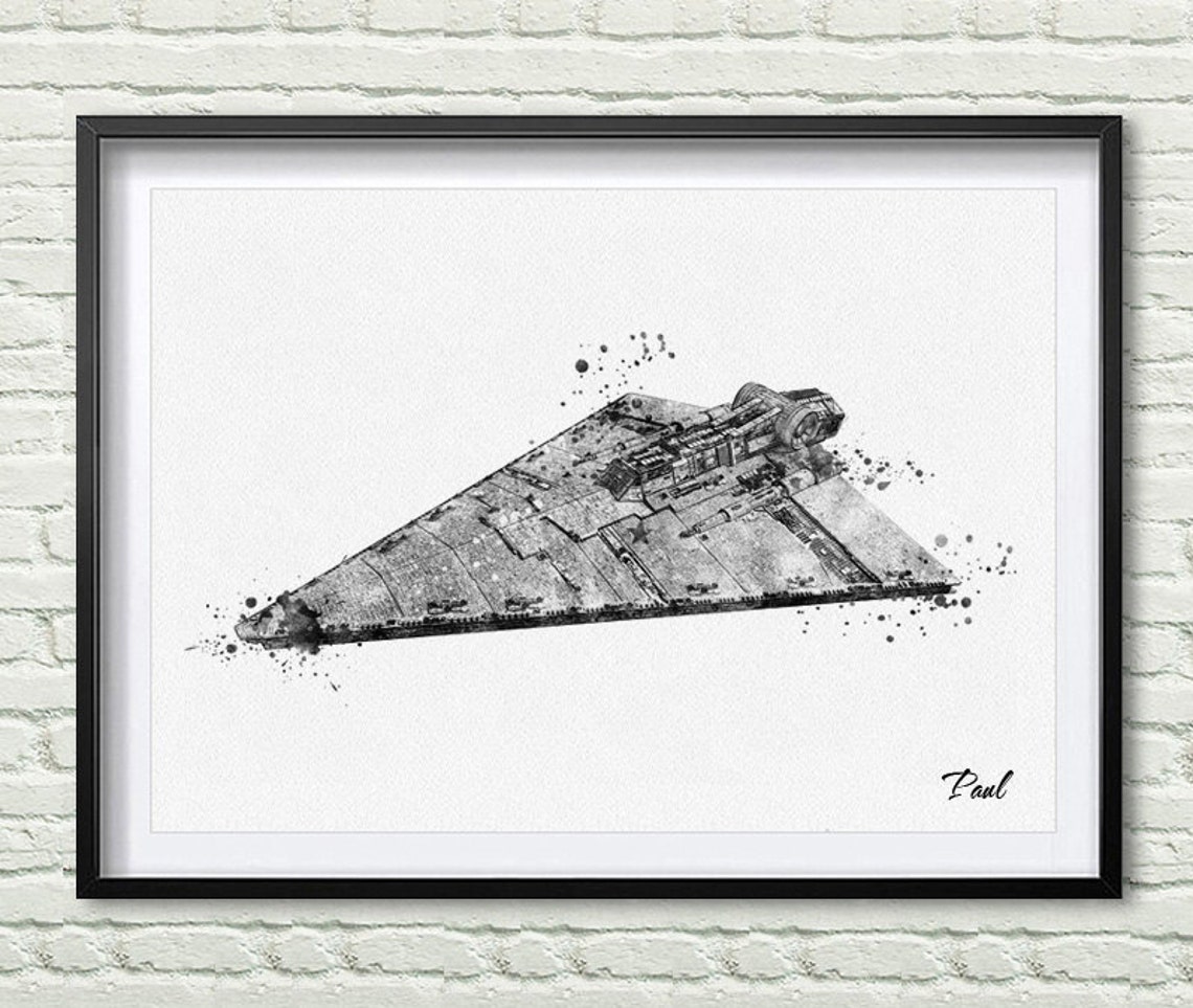 Star wars battleship art print spaceship poster ship art | Etsy