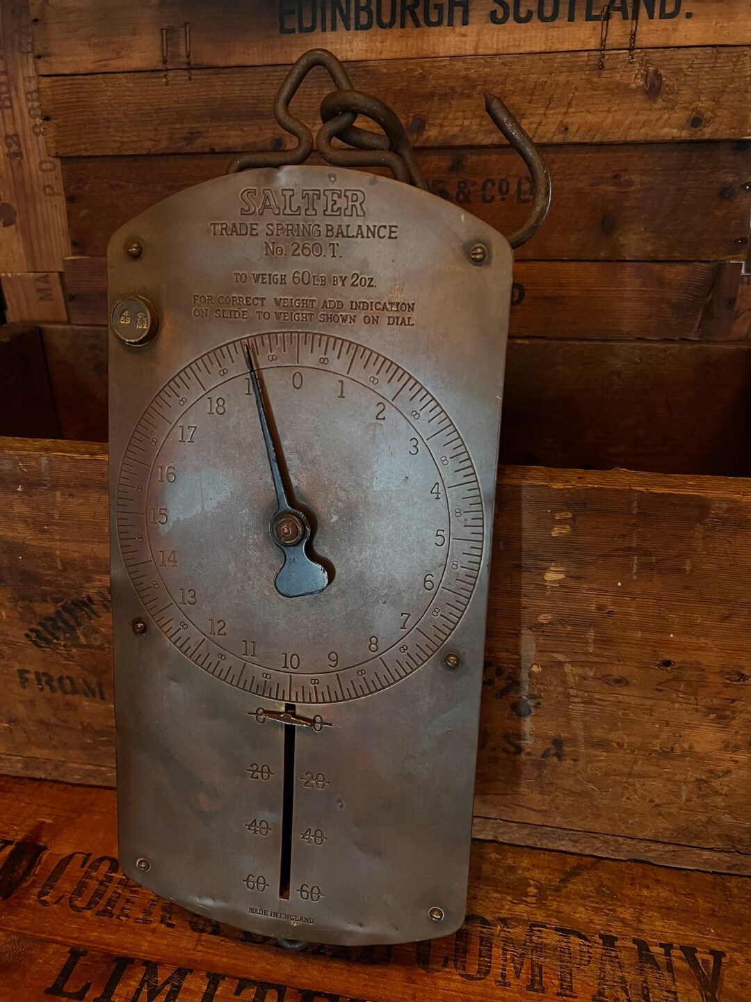 Antique Brass SALTER Trade Spring Balance Hanging Scale NO. - Etsy