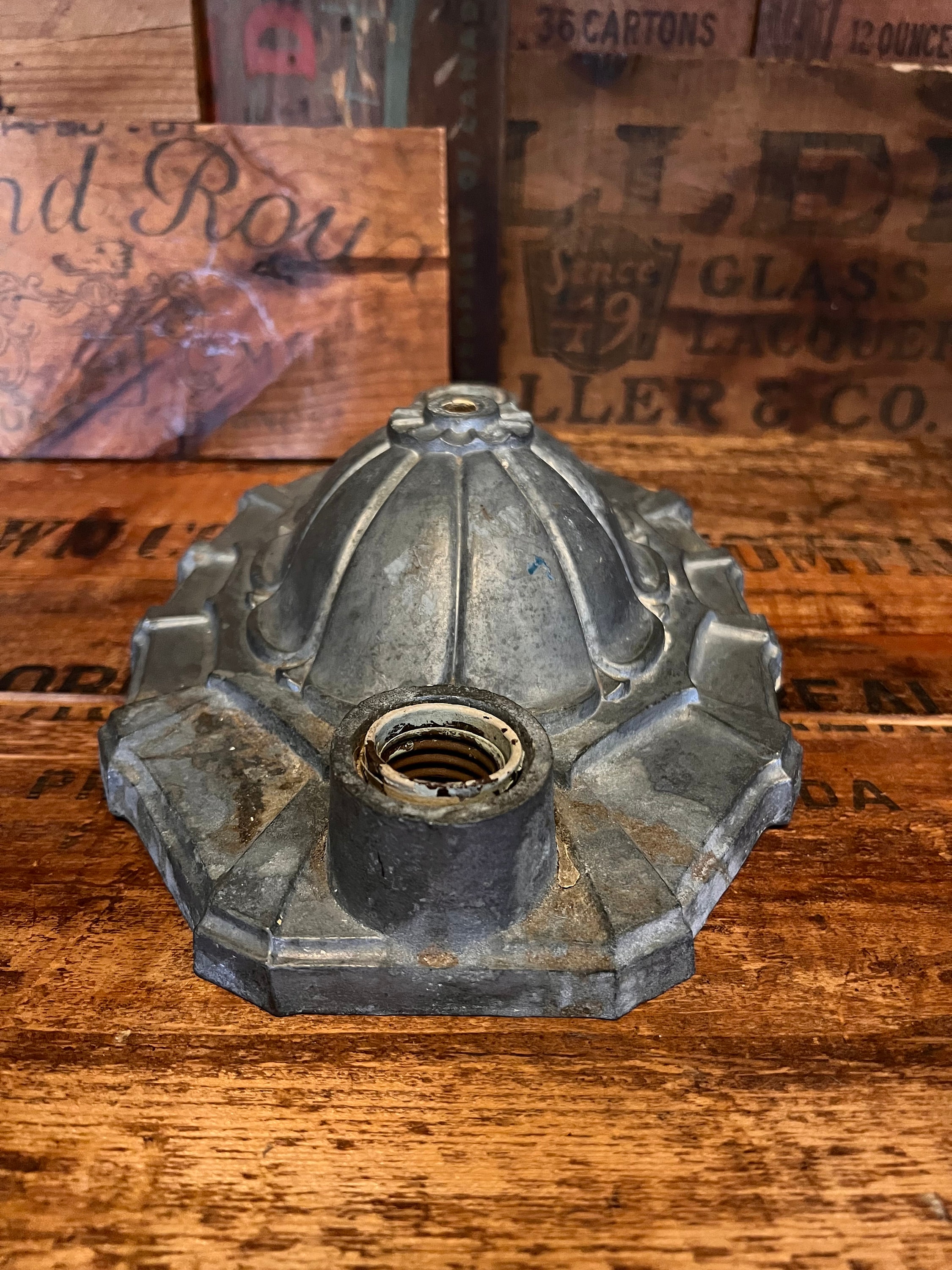 Antique Art Deco Flush Mount 2 Bulb LIGHT FIXTURE - Etsy