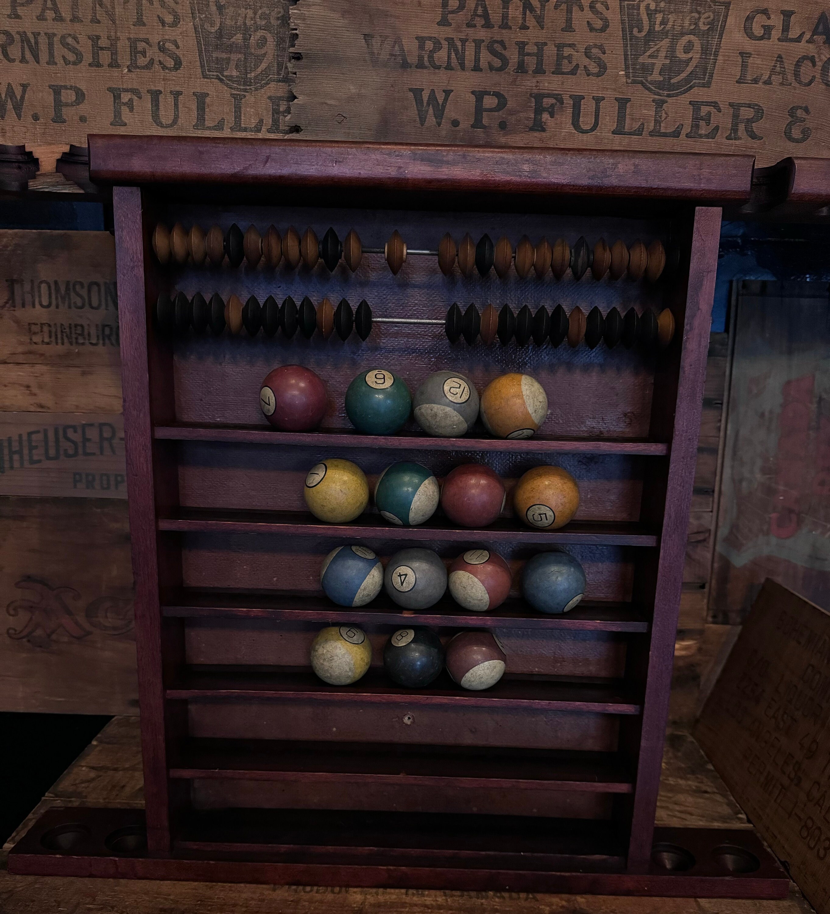 Antique Circa 1917 Brunswick-balke-collender BILLIARD CUE & BALL Rack ...