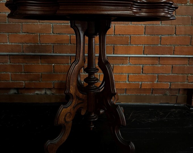 Antique Victorian Walnut Parlor Table - Etsy