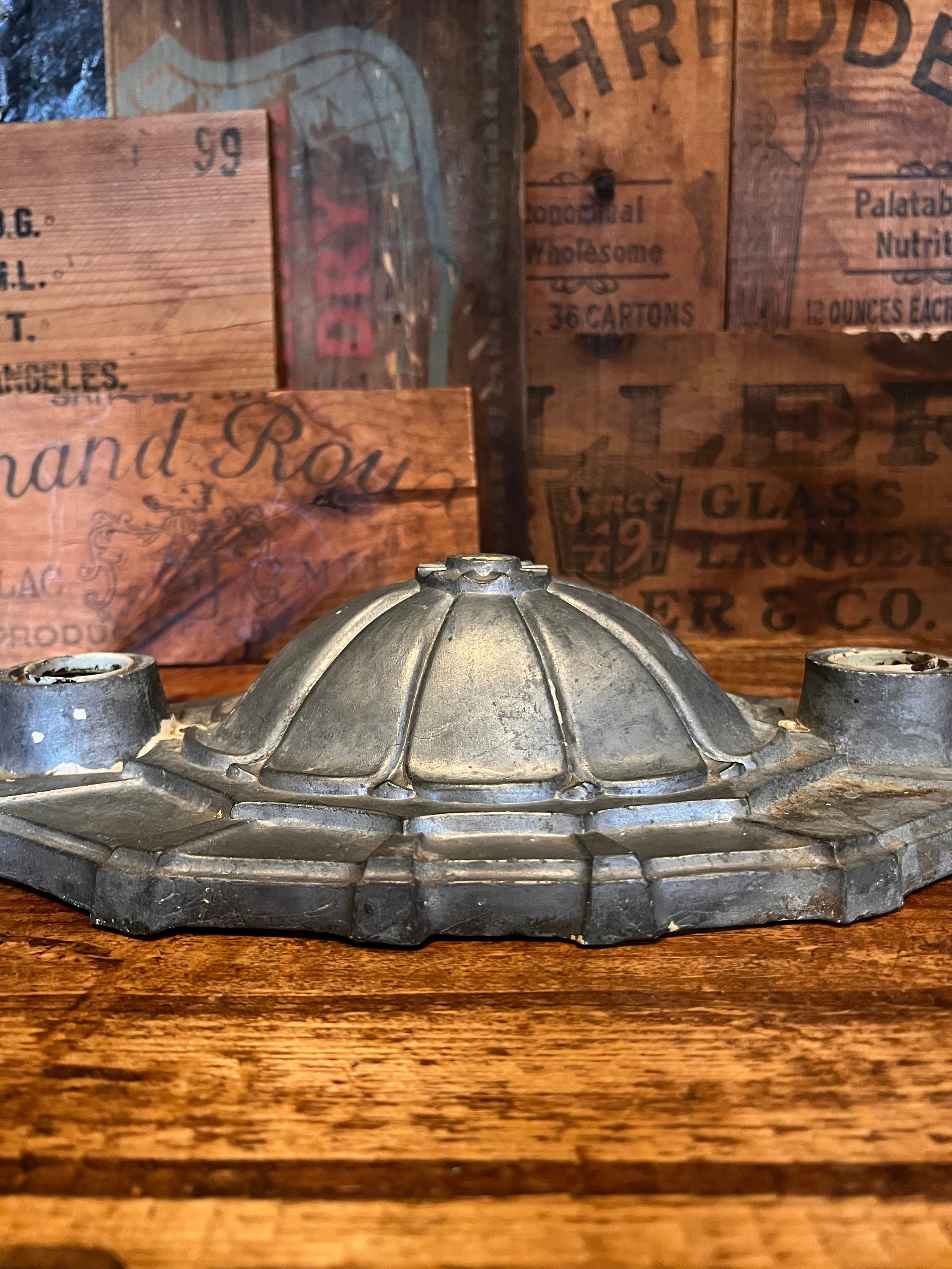 Antique Art Deco Flush Mount 2 Bulb LIGHT FIXTURE - Etsy