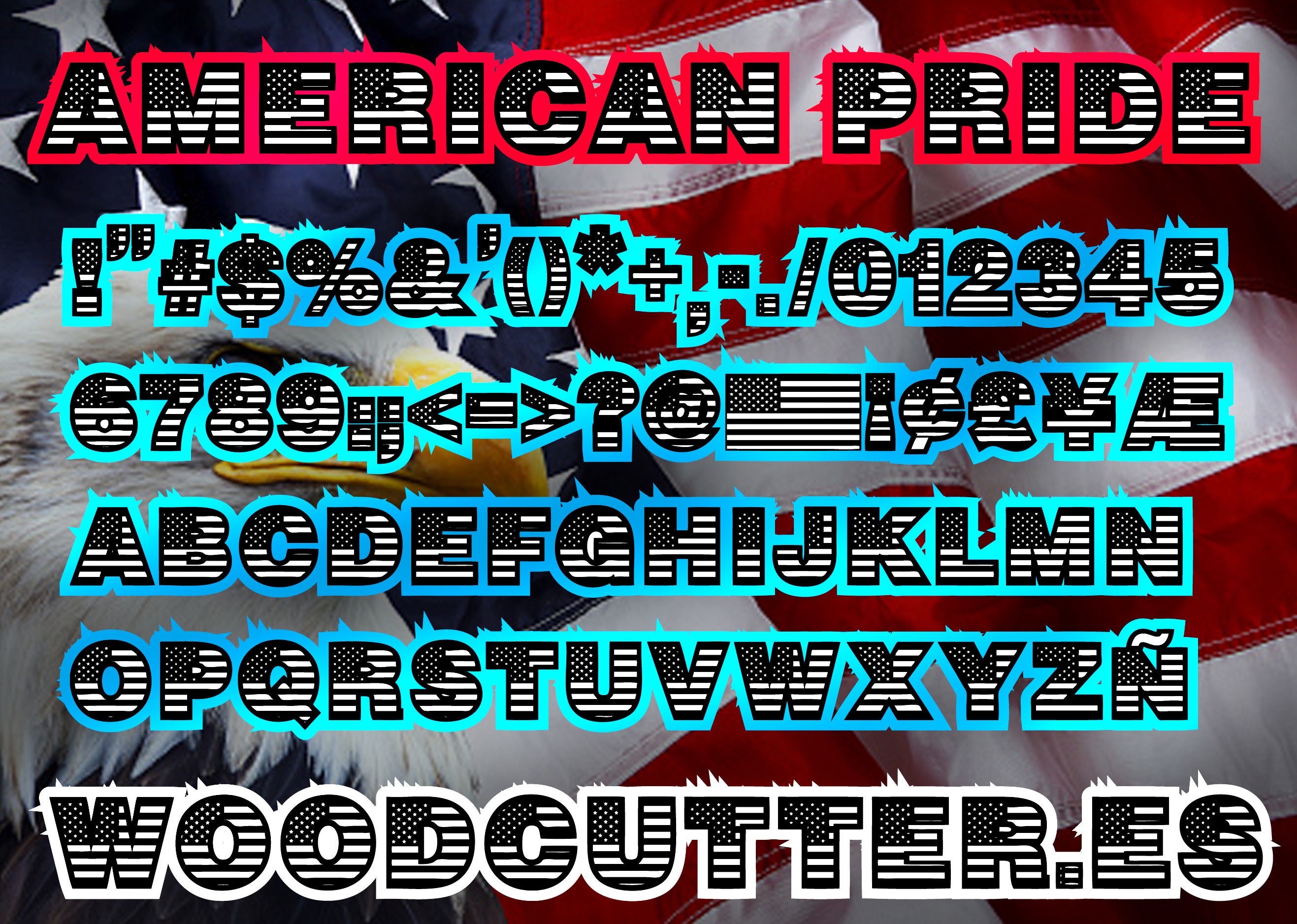 American Pride (flag Font) - Etsy