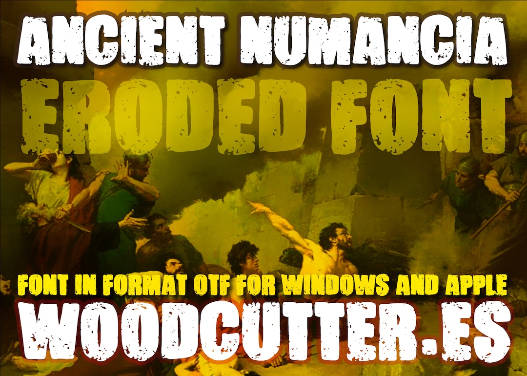 Ancient Numancia (eroded Font) - Etsy