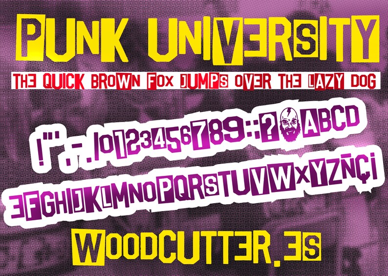Punk University Font - Etsy