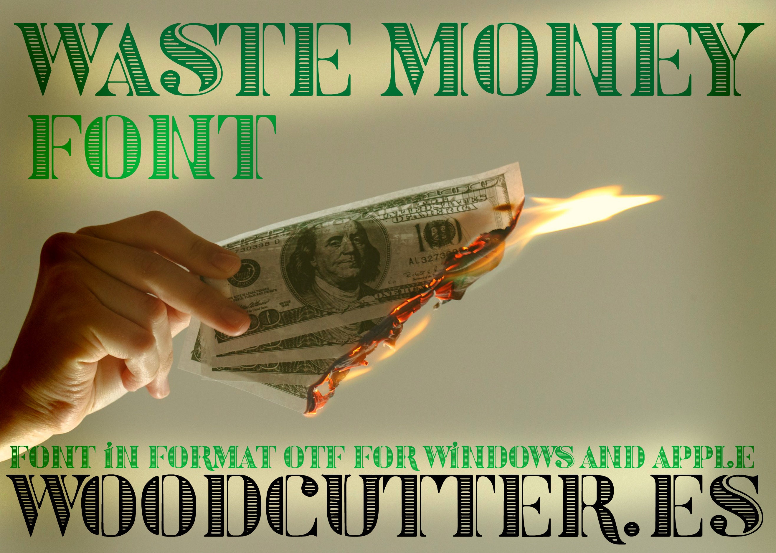 Waste Money Font - Etsy España