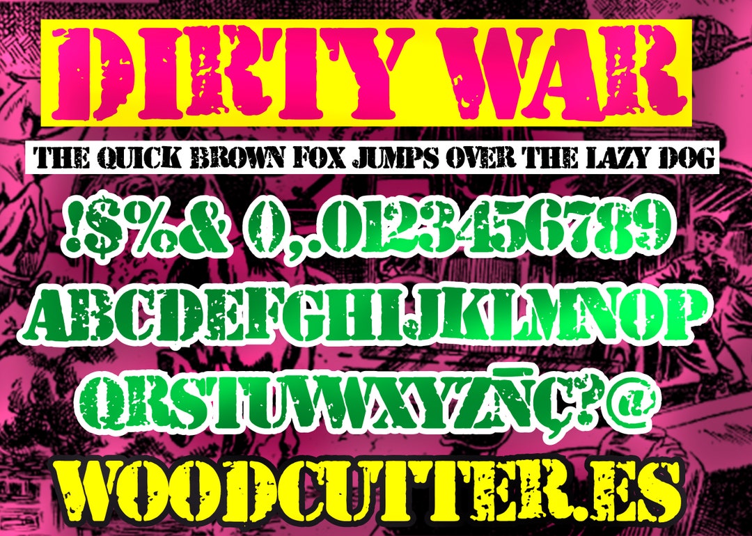 Dirty War Font - Etsy España