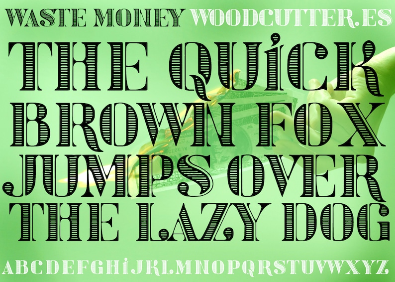 Waste Money Font - Etsy
