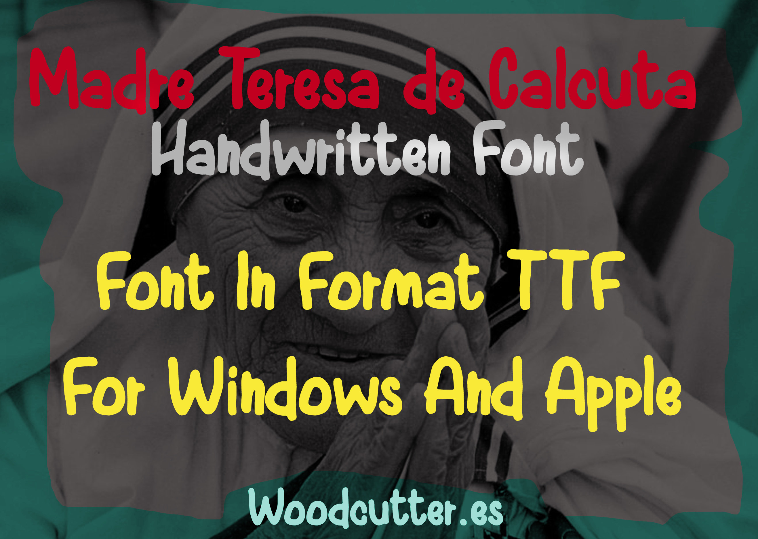 Mother Teresa of Calcutta Font - Etsy