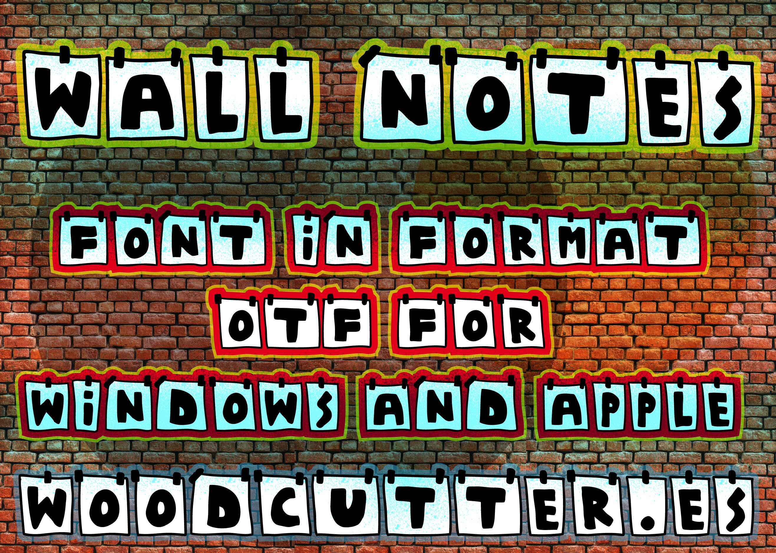 Wall Notes Font. - Etsy