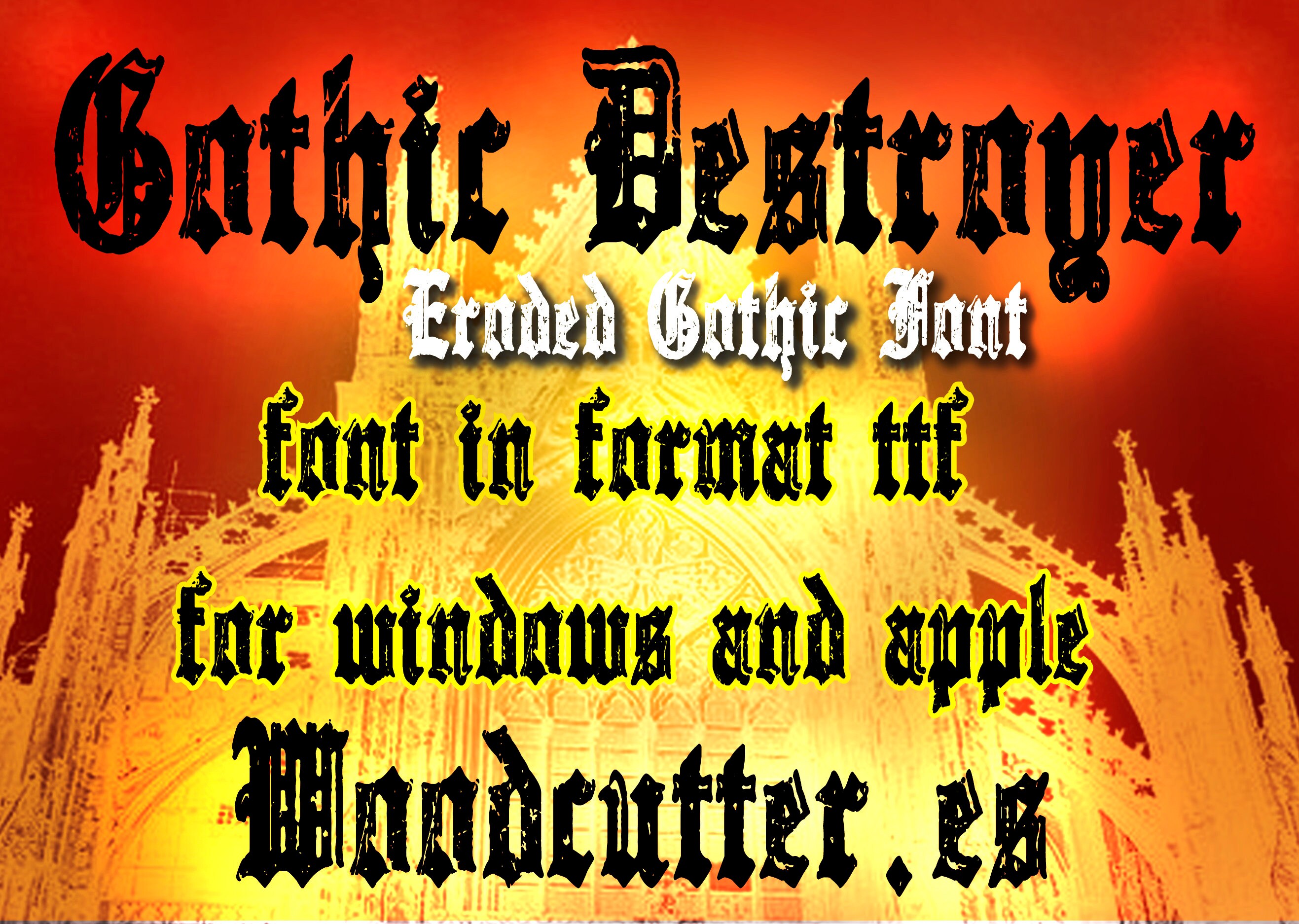 Gothic Destroyer Font - Etsy