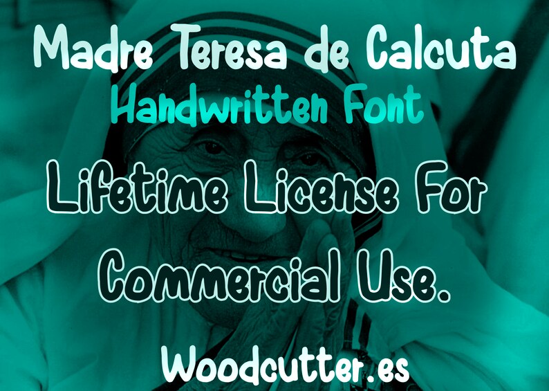 Mother Teresa of Calcutta Font - Etsy