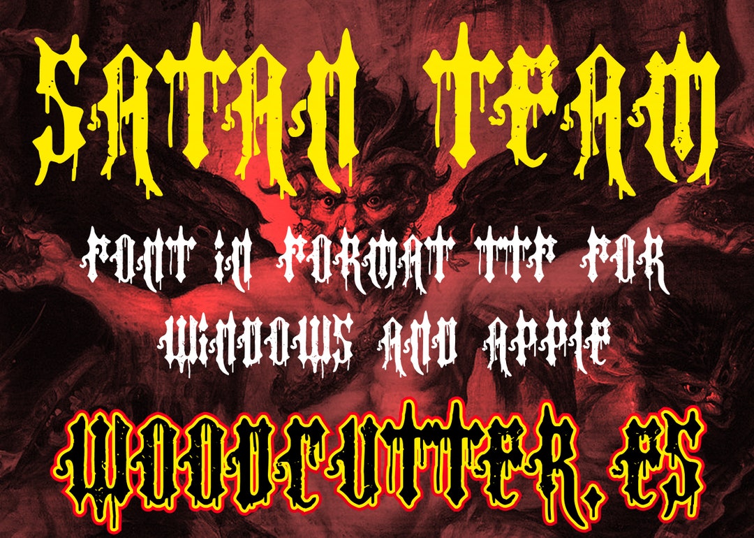 SATAN TEAM Font. - Etsy