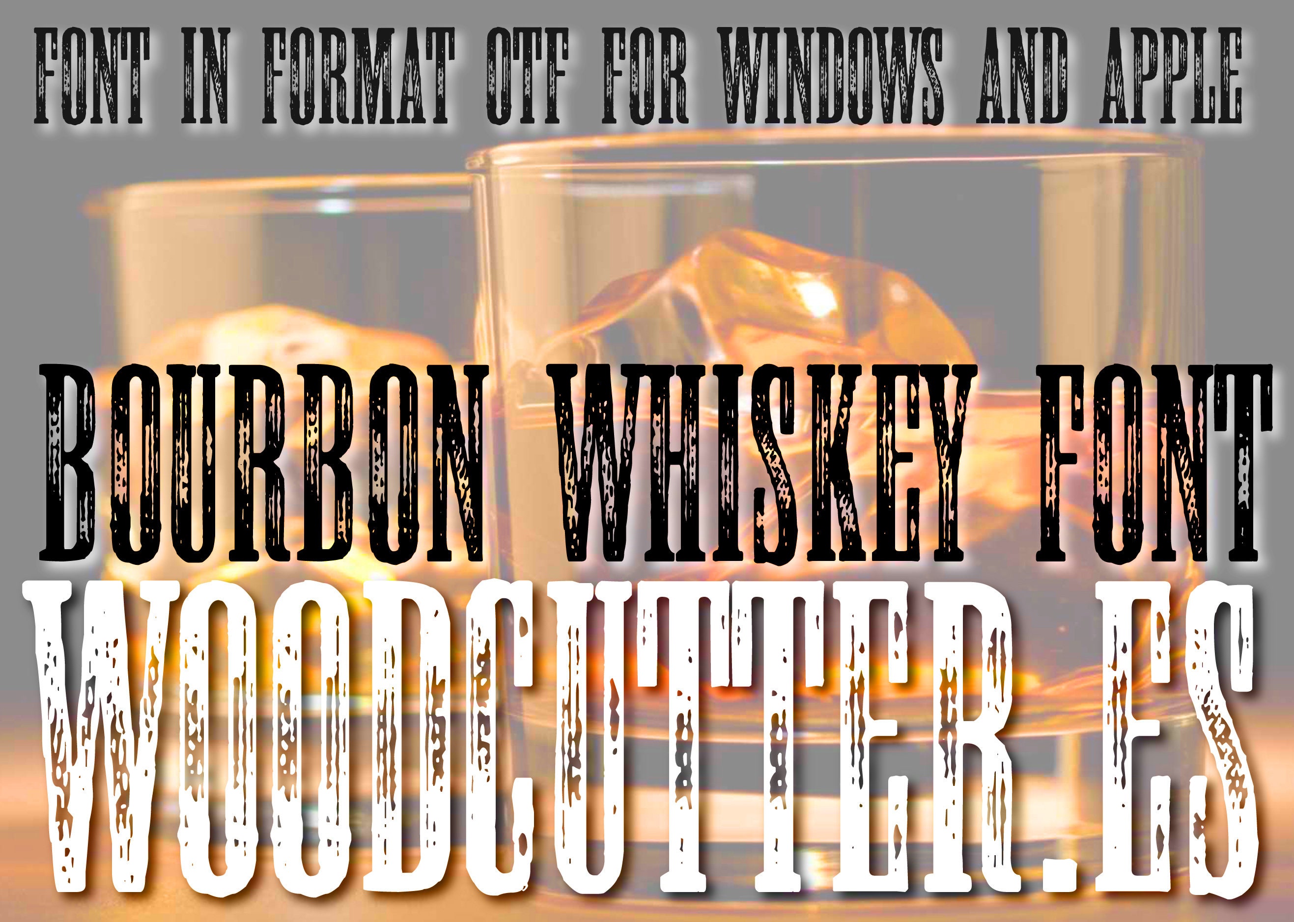 Bourbon Whiskey Font - Etsy España