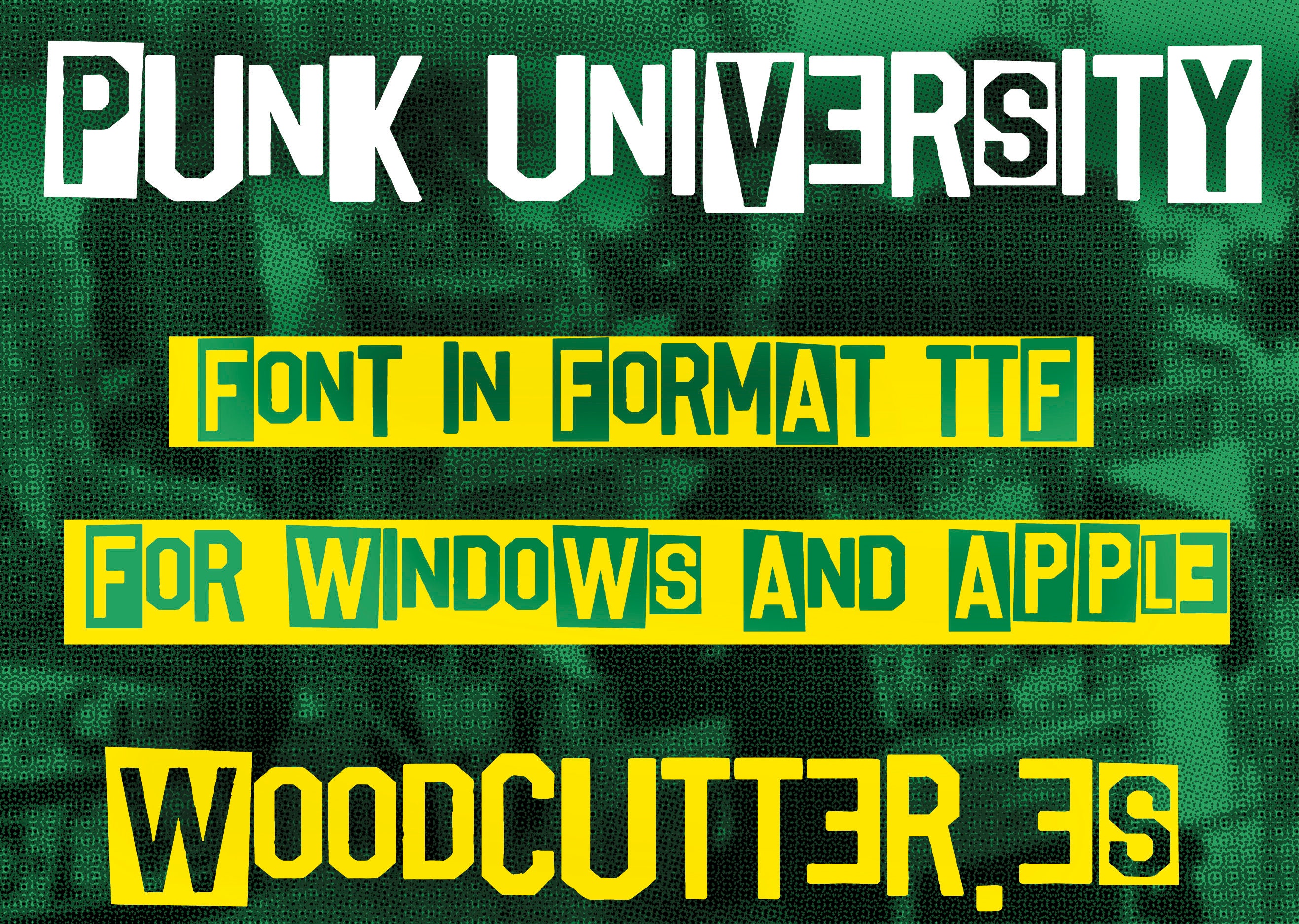 Punk University Font - Etsy