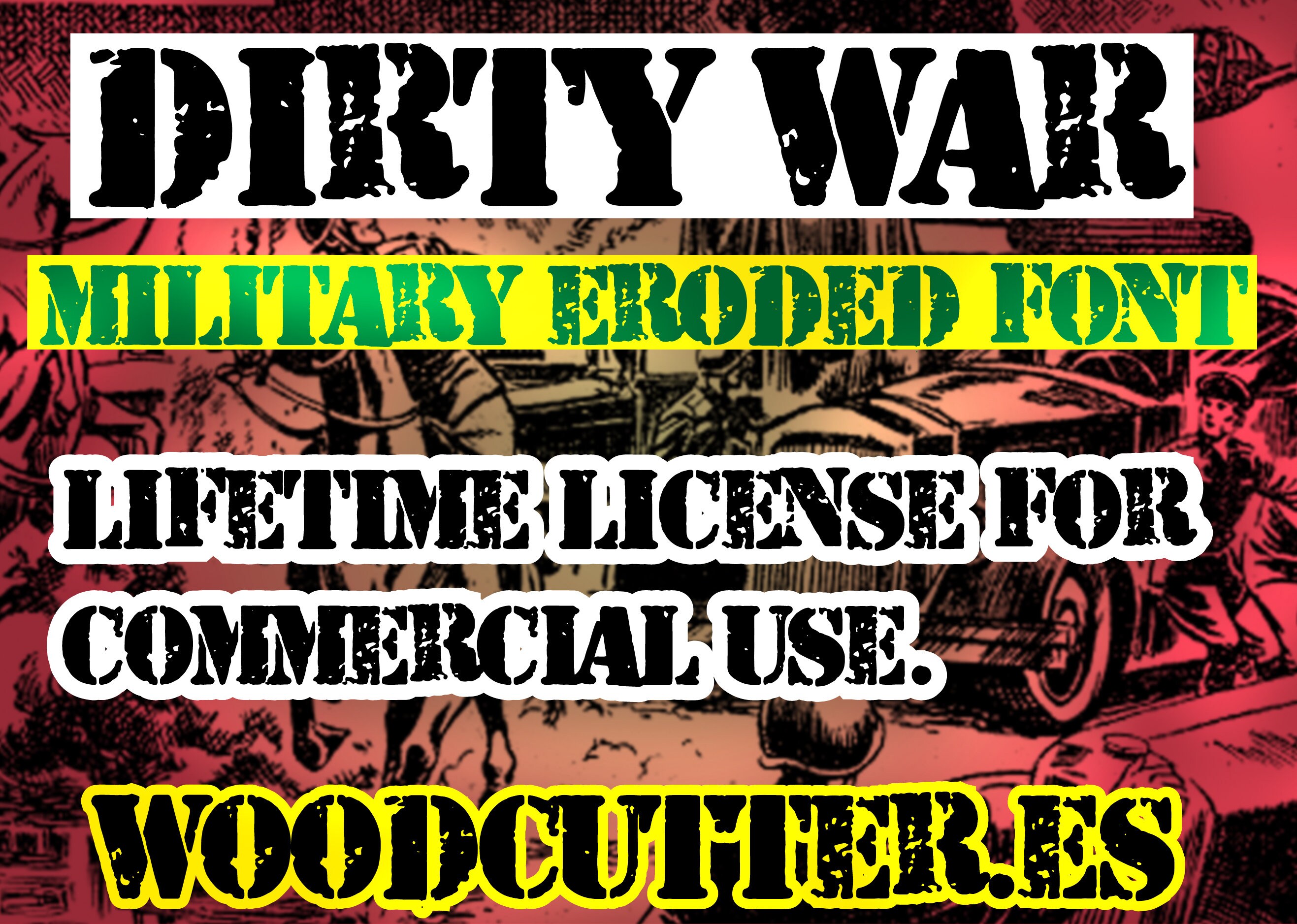 Dirty War Font - Etsy España