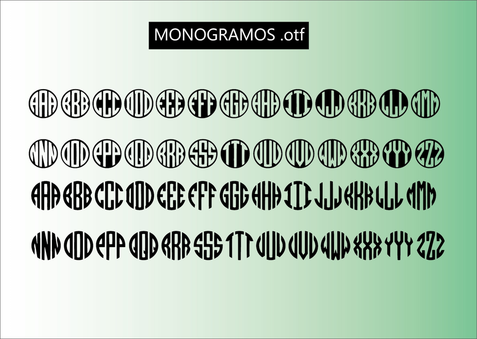 MONOGRAMOS COMPLETE FONT set for make your Monogram. - Etsy España