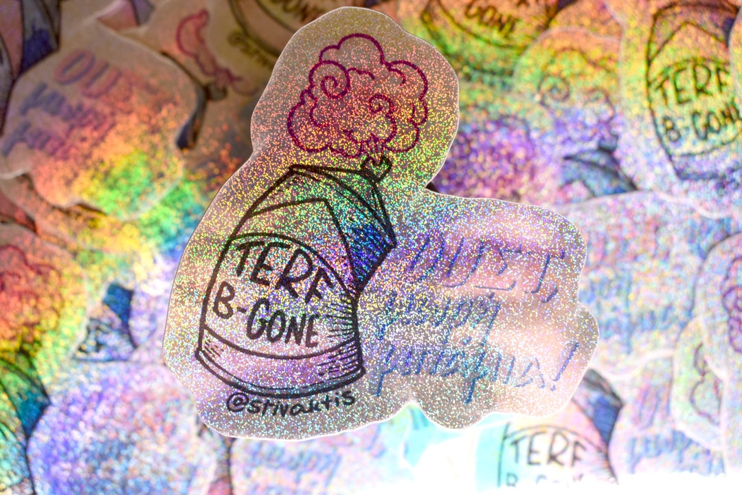 TERF-B-GONE Trans-positive Weatherproof Vinyl Glitter Sticker - Etsy