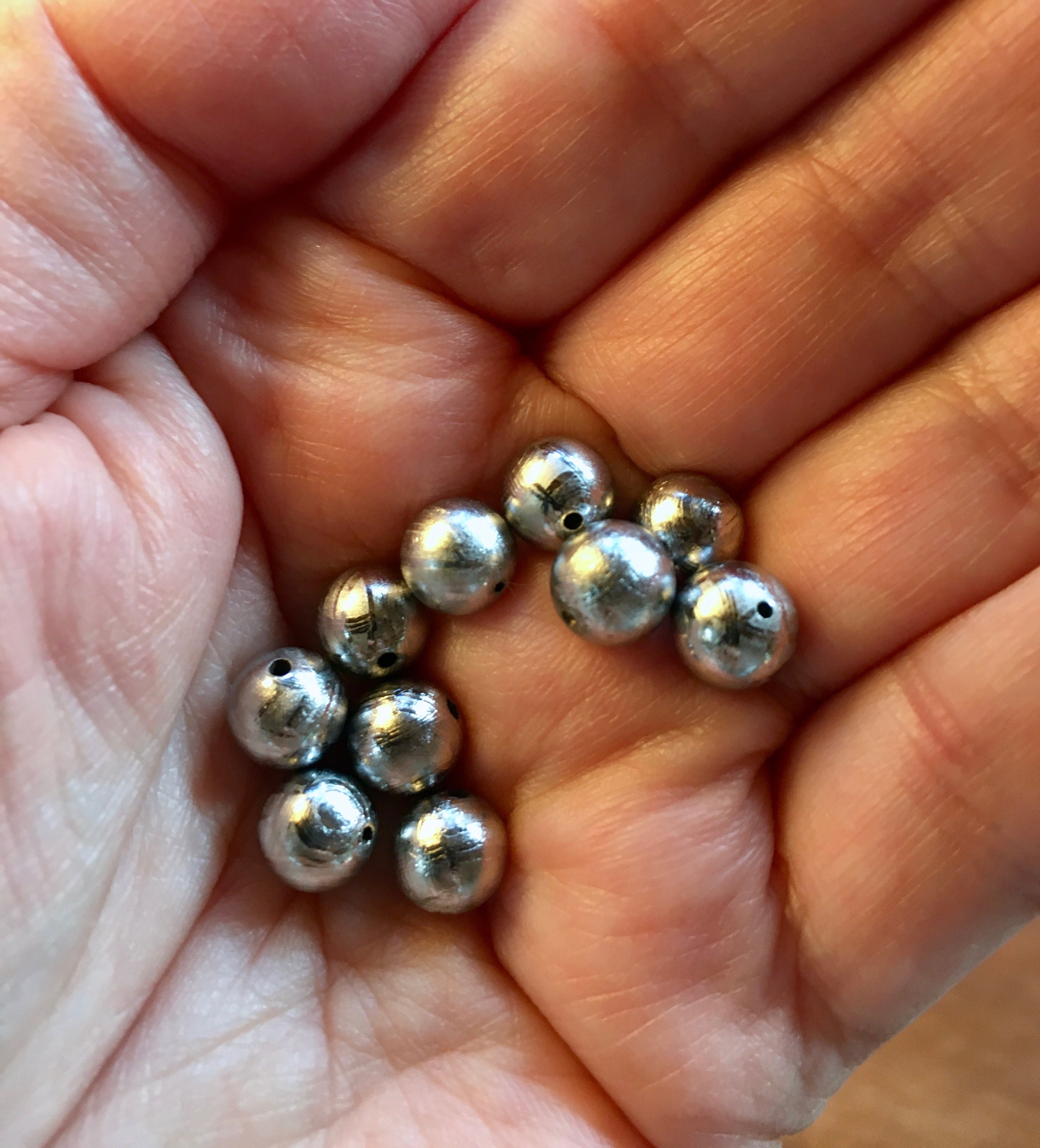 Meteorite Rare 7mm Muonionalusta Round Beads - Treated (will Not Rust ...