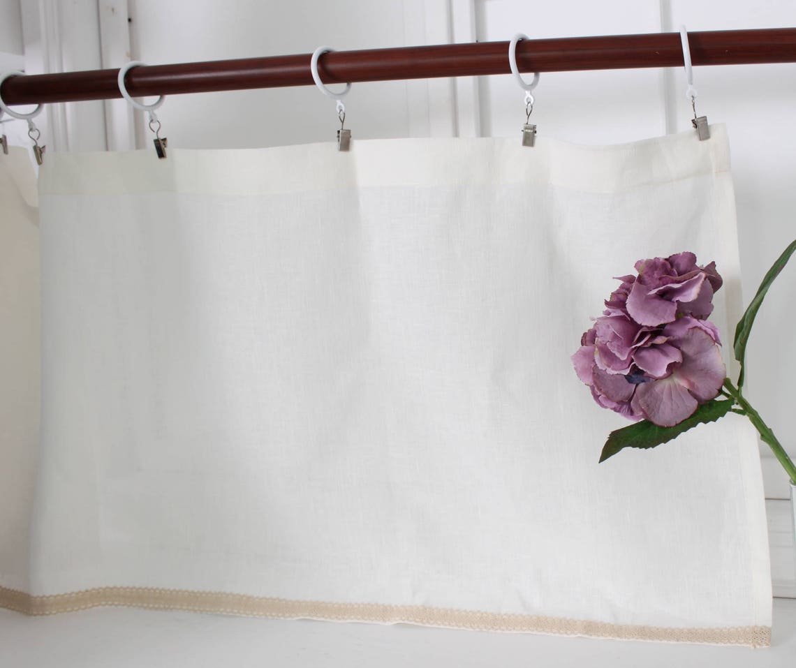 Cafe Curtain Linen Cafe Curtain Privacy Curtain Sheer | Etsy